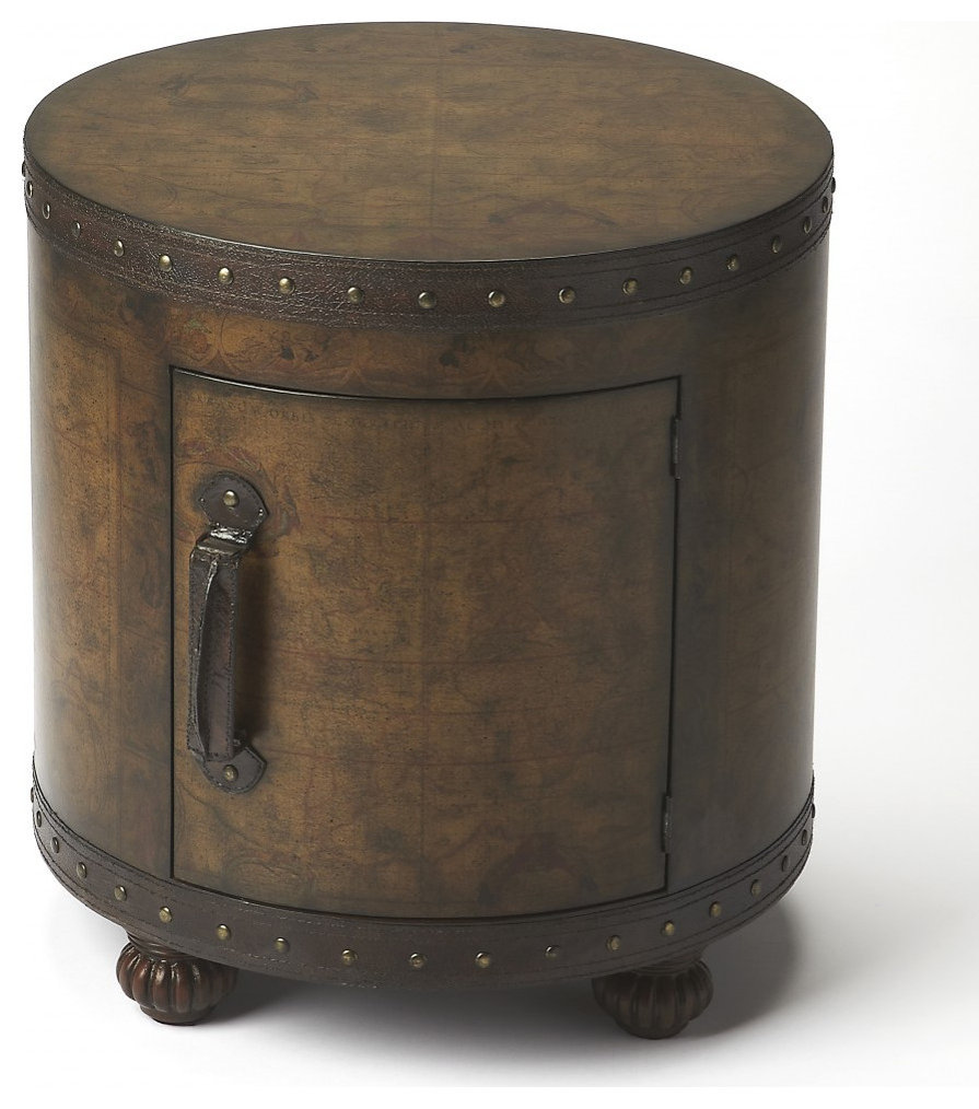 Old World Map Duffel Table - Traditional - Side Tables And End Tables ...