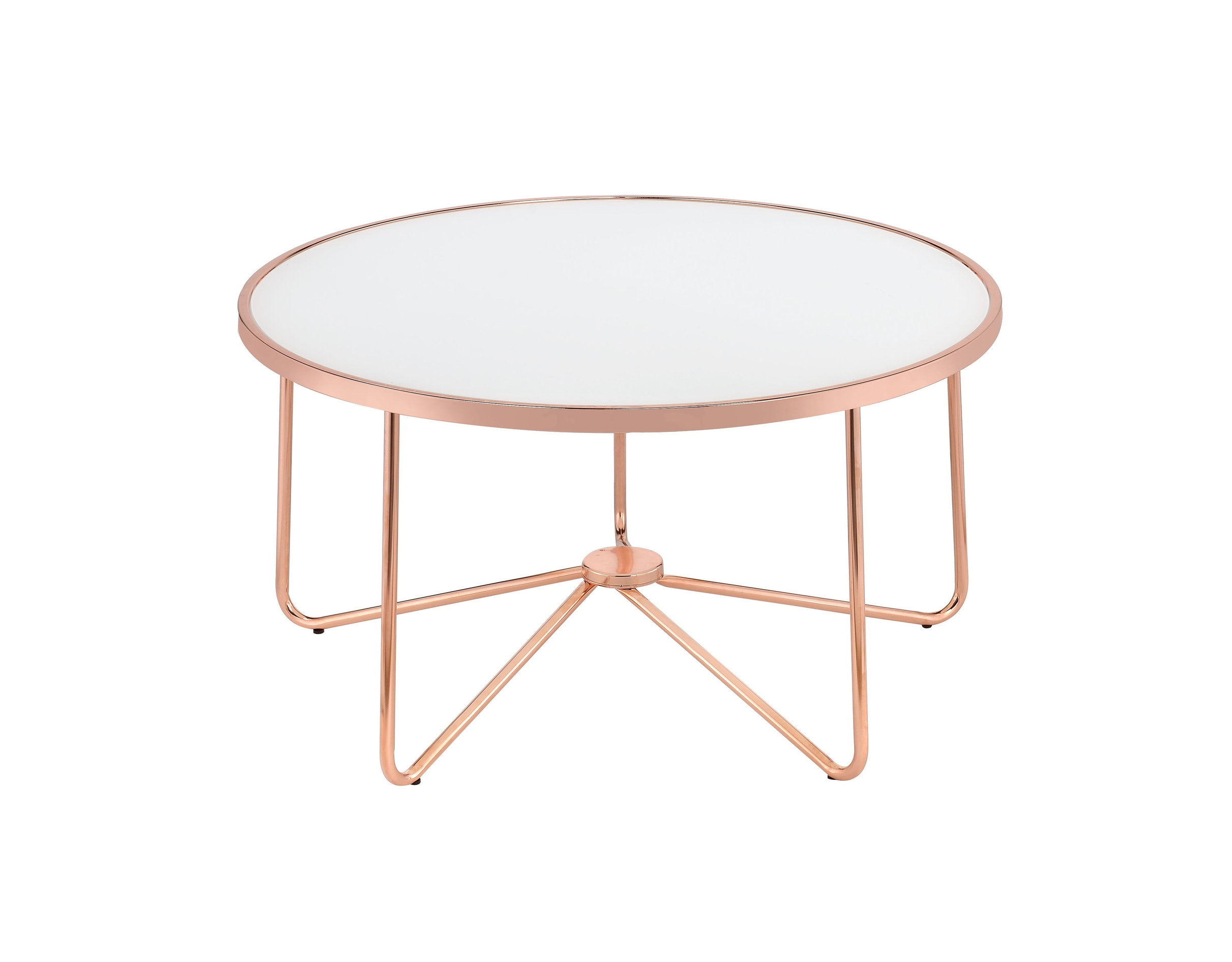 Benzara BM154556 Frosted Metal Tubular Base Glass Top End Table ,Gold ...