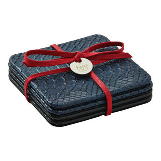 Python Coasters, Set of 4, Midnight Blue - Contemporary - Coasters - by ...