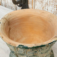 Antique Glazed Asian Floral Ceramic Pot - Asian - Indoor Pots And ...