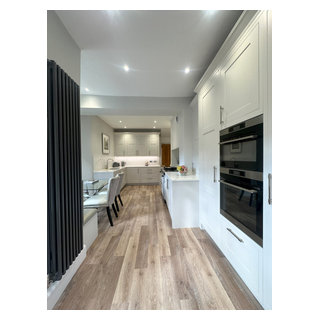 Classic bespoke in-frame shaker furniture in Little Greene French Grey ...