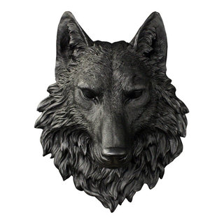 Mounted Resin Wolf Head, Standard - Contemporary - Wall Sculptures - by ...