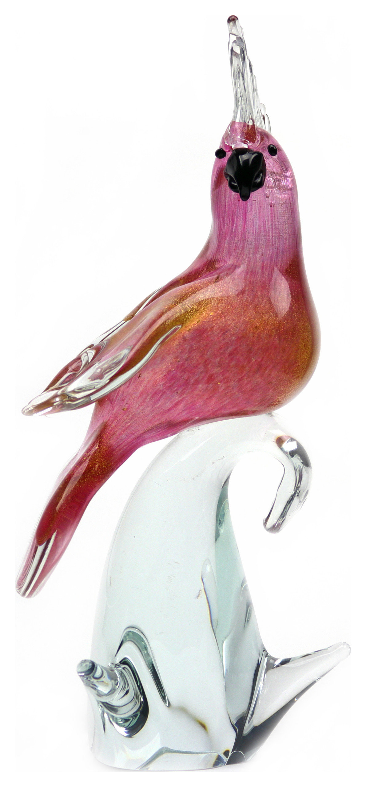 Murano Glass Cockatoo Ruby Gold - Tropical - Decorative Objects And ...
