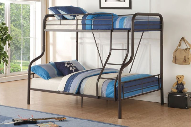 Cairo Twin-Over-Full Bunk Bed, Sandy Black - Transitional - Bunk Beds ...