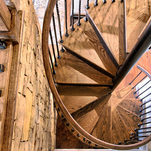 75 Beautiful Rustic Spiral Staircase Pictures & Ideas | Houzz