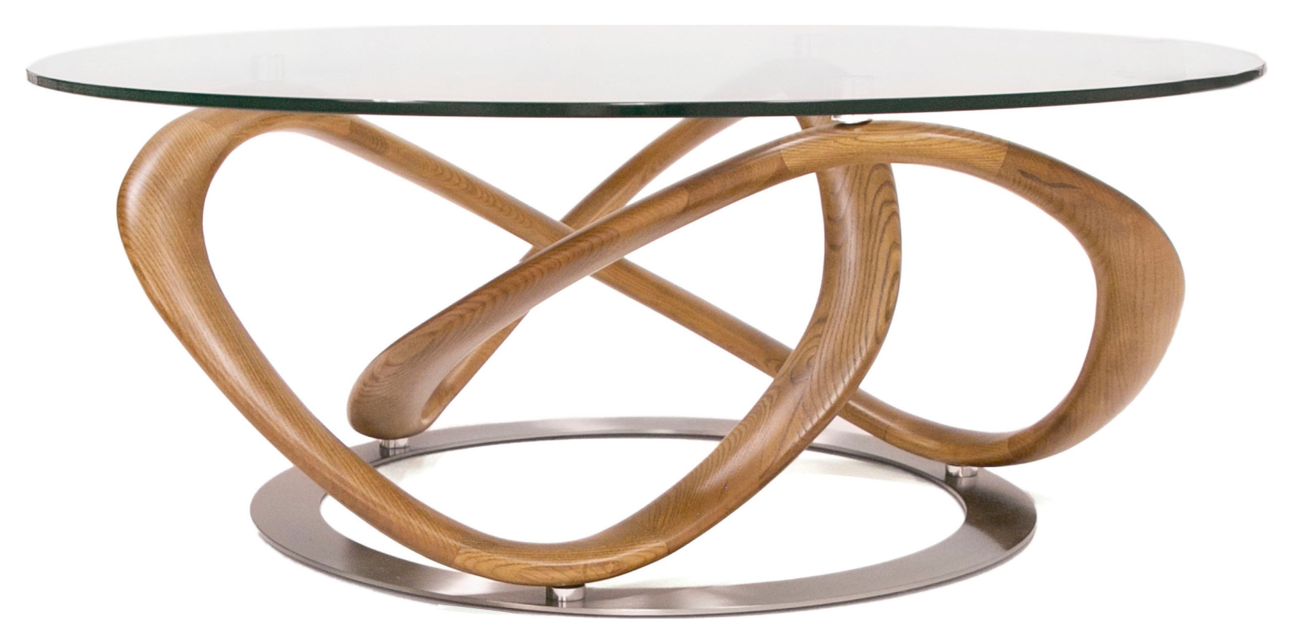Modrest Michele Modern Glass + Walnut Coffee Table - Contemporary ...