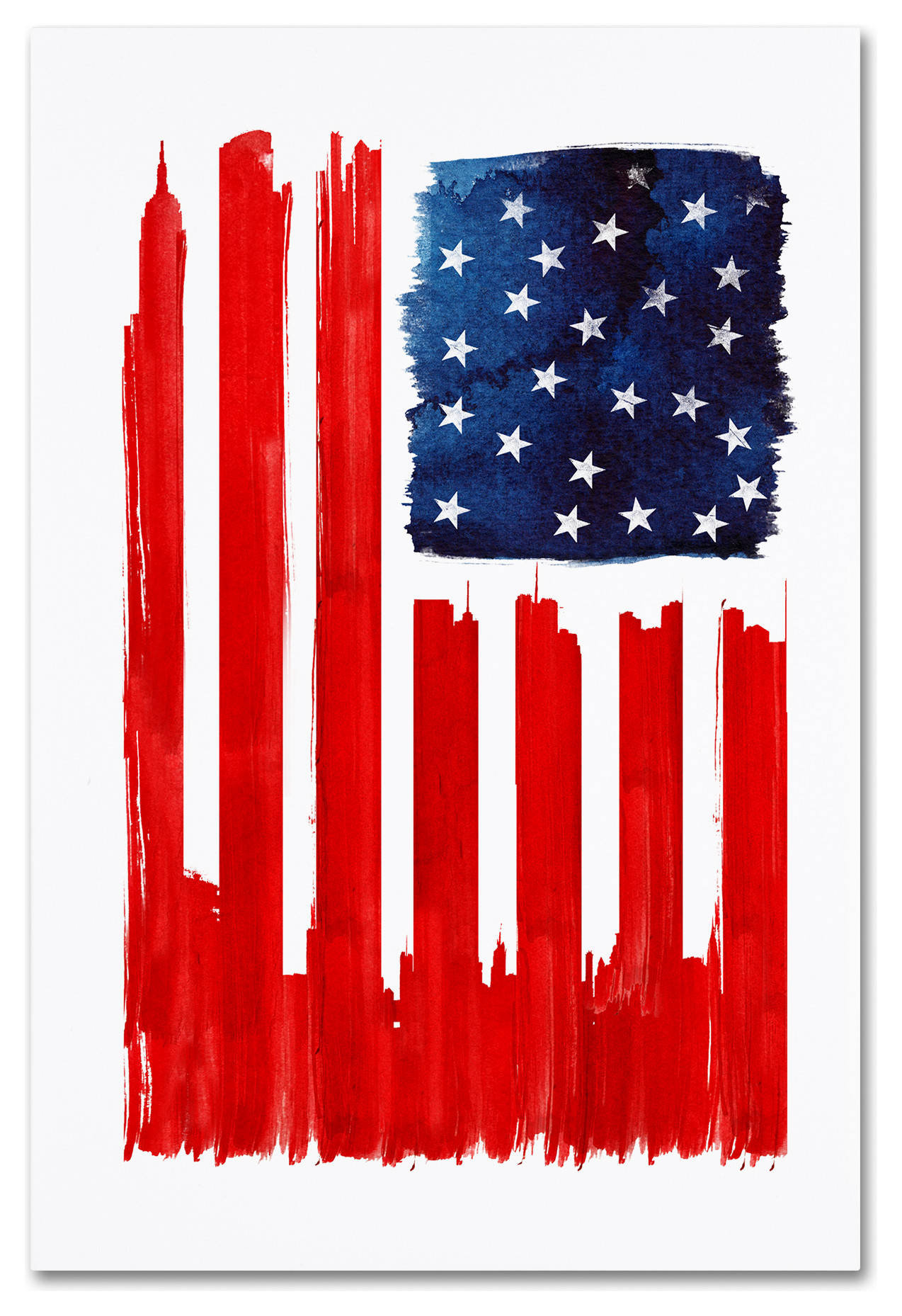 Robert Farkas 'Stars And Buildings' Canvas Art, 19 x 12 - Contemporary ...