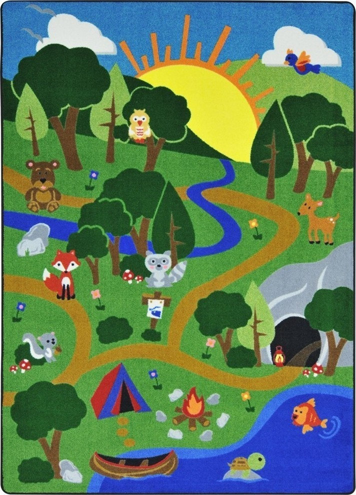 Kid Essentials, Early Childhood Happy Forest Rug, 7'8"X10'9", 7'8"x10'9 ...