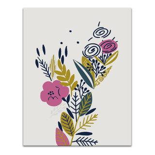 Funky Multi-Color Floral II 11x14 Canvas Wall Art, 11x14 - Contemporary ...