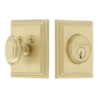 Grandeur Carre Square Single Cylinder Deadbolt - Transitional - Door ...