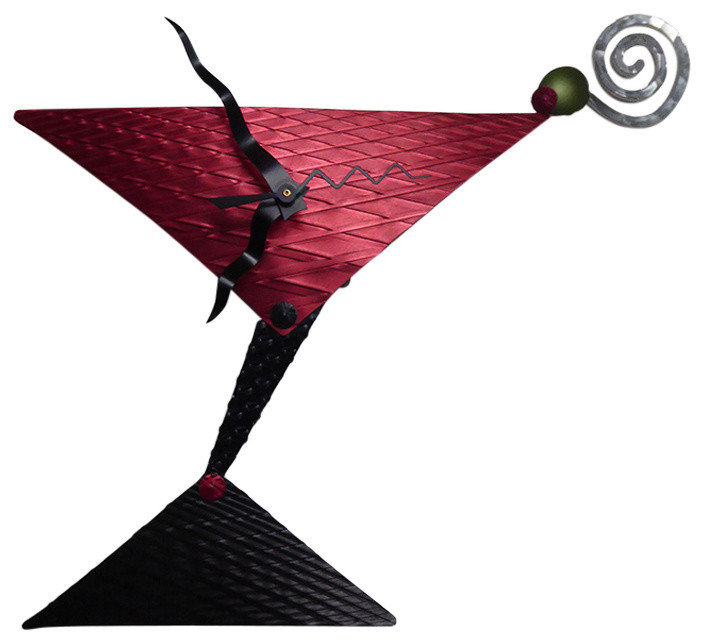 "Martini II" Clock - Eclectic - Wall Clocks - by Q3 Art,Inc | Houzz