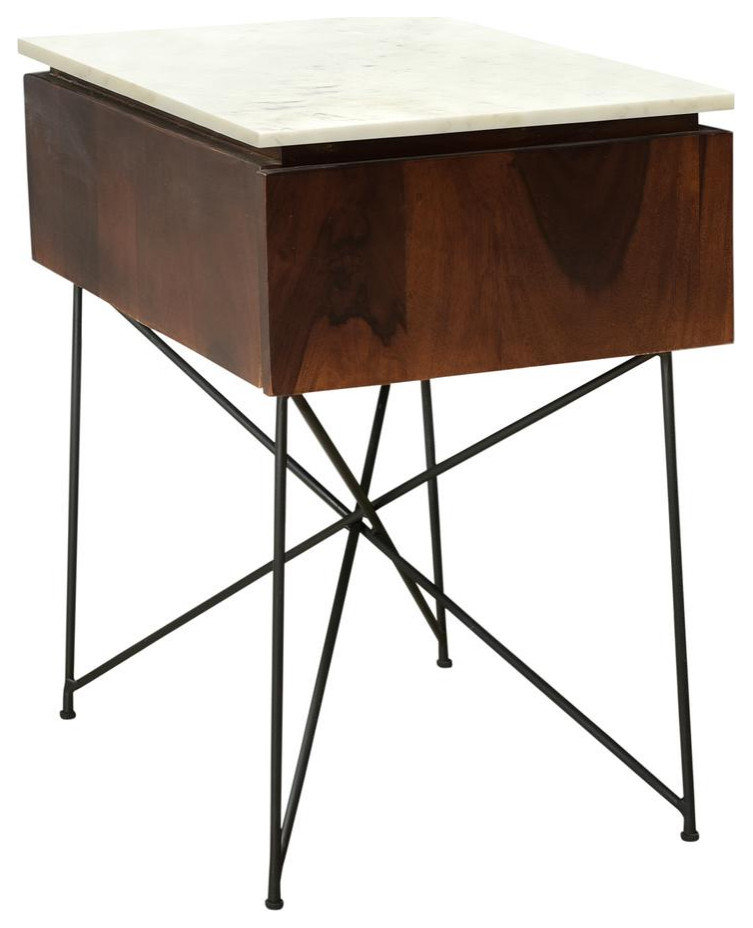 Dominic Marble Nightstand, Belen Kox - Industrial - Nightstands And ...