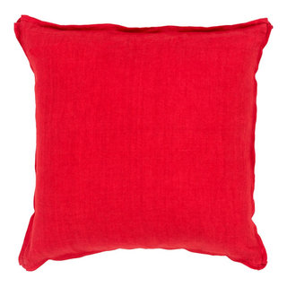 Solid by Surya Pillow Cover, Bright Red, 20' x 20' - Contemporary ...