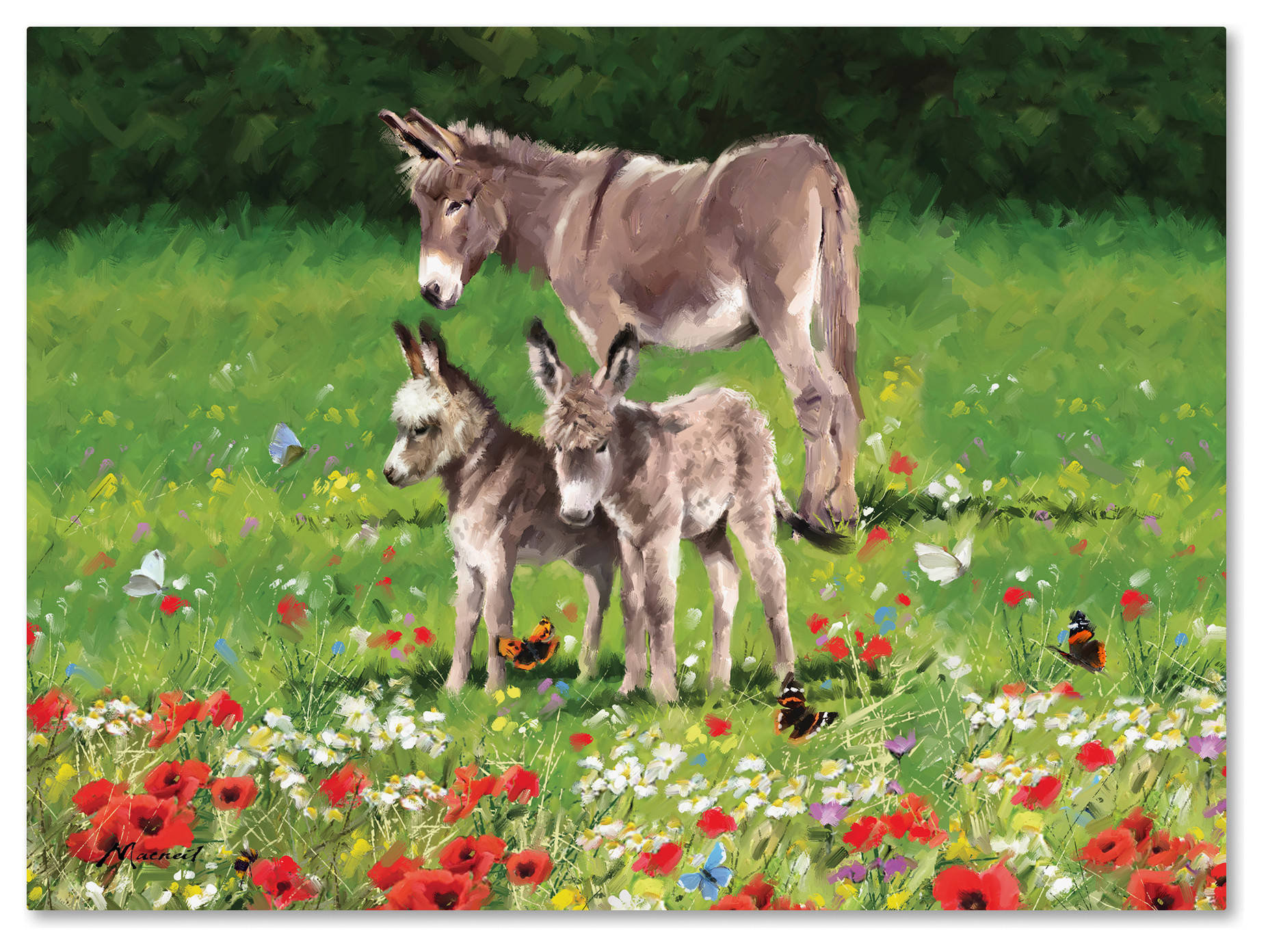 The Macneil Studio 'Donkeys Landscape' Canvas Art, 32"x24" - Farmhouse ...