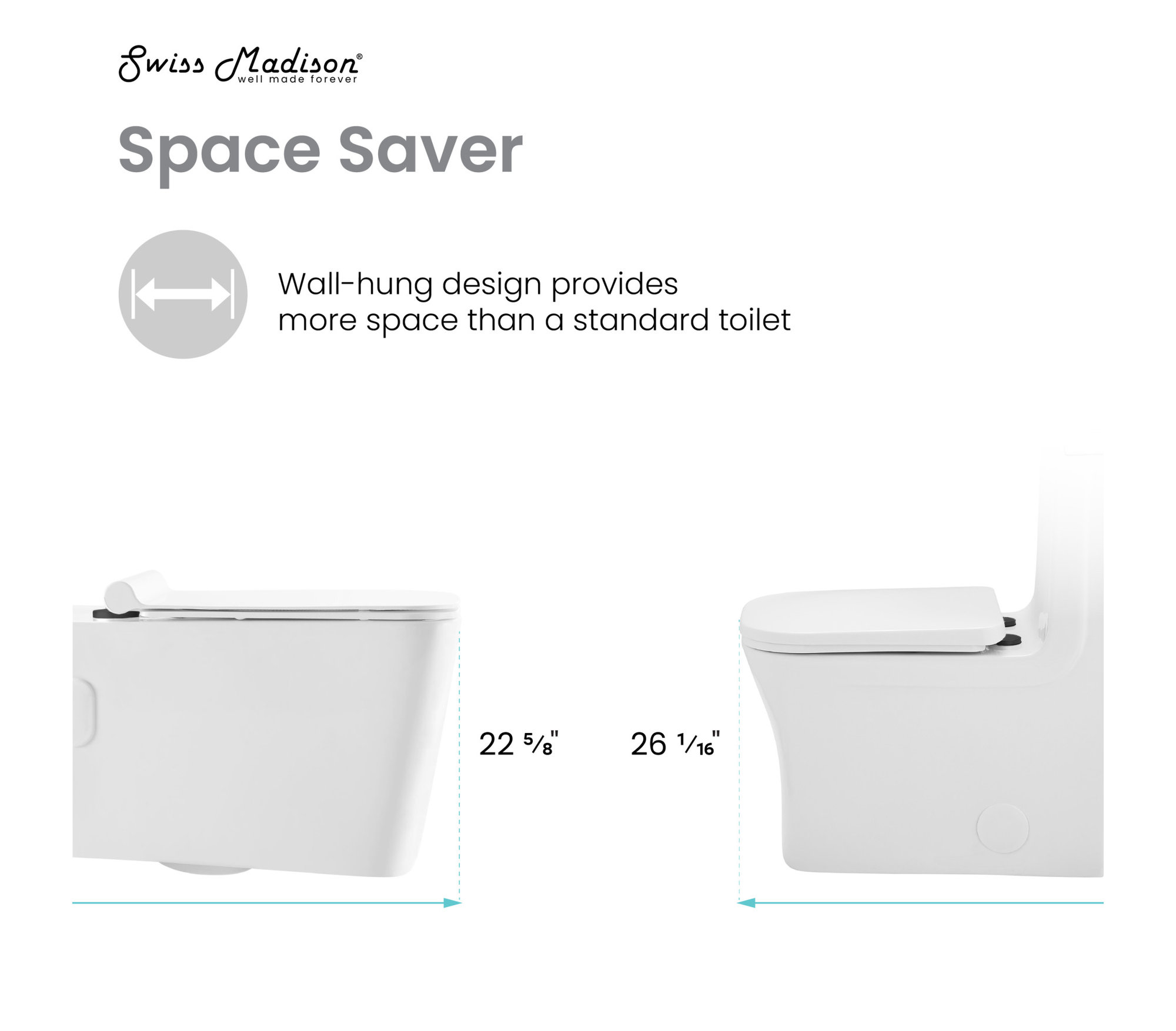 Swiss Madison SM-WT442 Concorde Wall Mounted Square Toilet Bowl ...