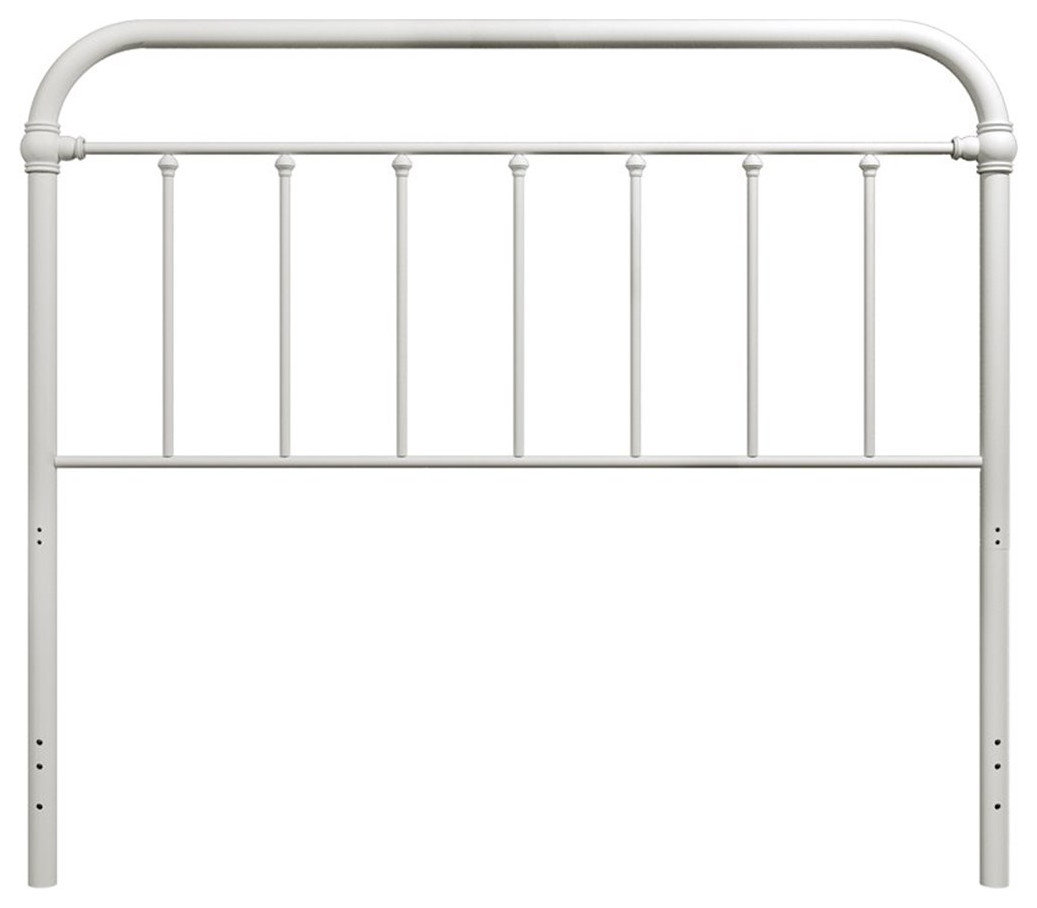 Bowery Hill King Metal Spindle Panel Headboard in White - Traditional ...