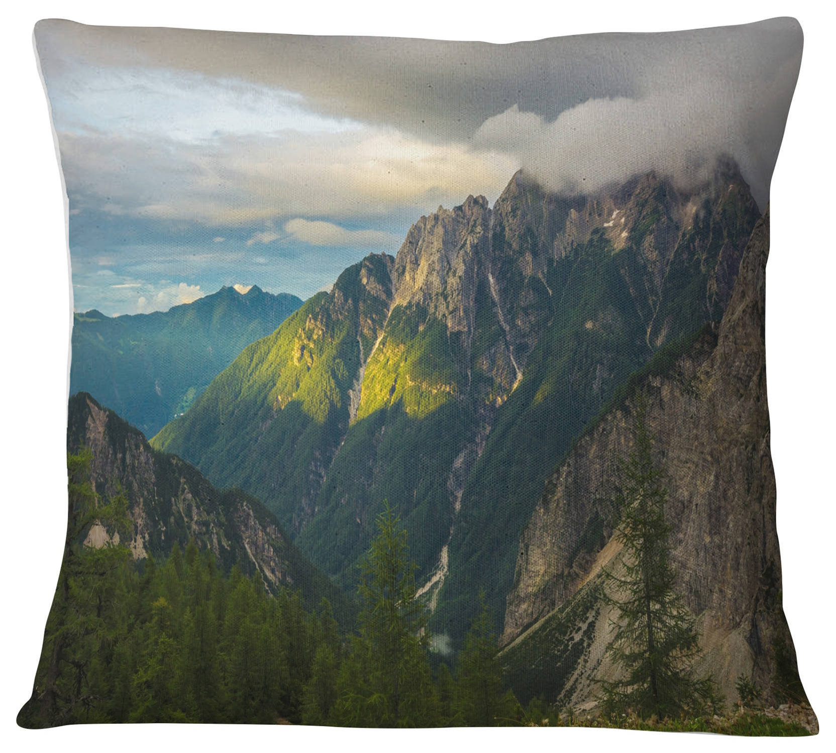 Sunrise with Yellow Reflection Landscape Photo Throw Pillow, 16"x16 ...