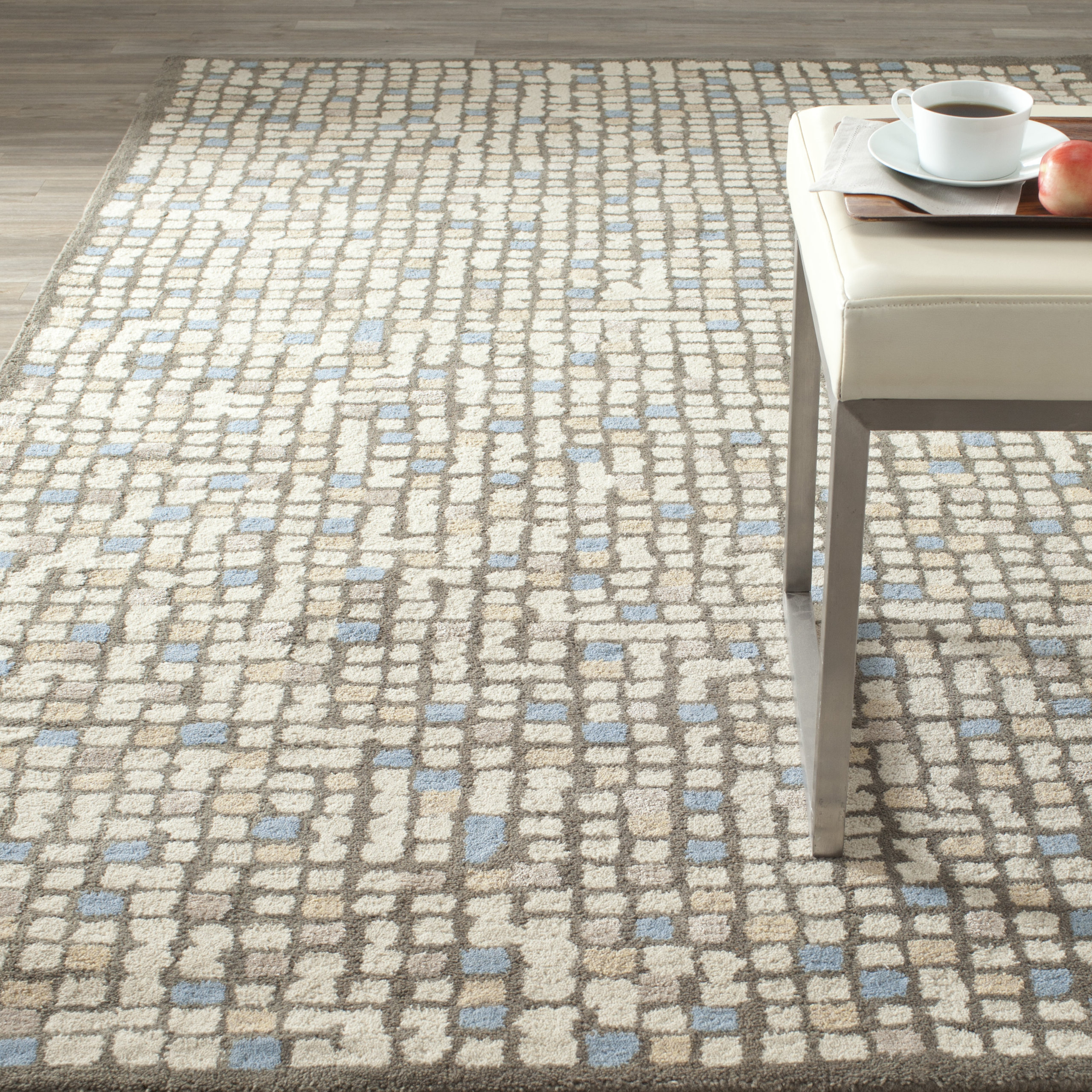 Safavieh Martha Stewart Mosaic Rug, Hickory and Beige, 10'x14 ...