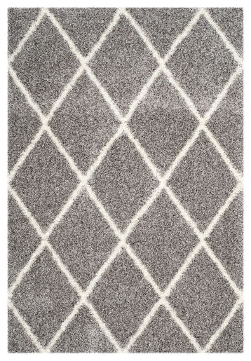 Safavieh Montreal Shag Sgm831D Geometric Rug, Gray/Ivory, 8'6"x12 ...