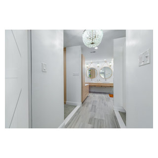 Organic Elegance: Rift Cut Oak Floating Vanity Bathroom Renovation ...