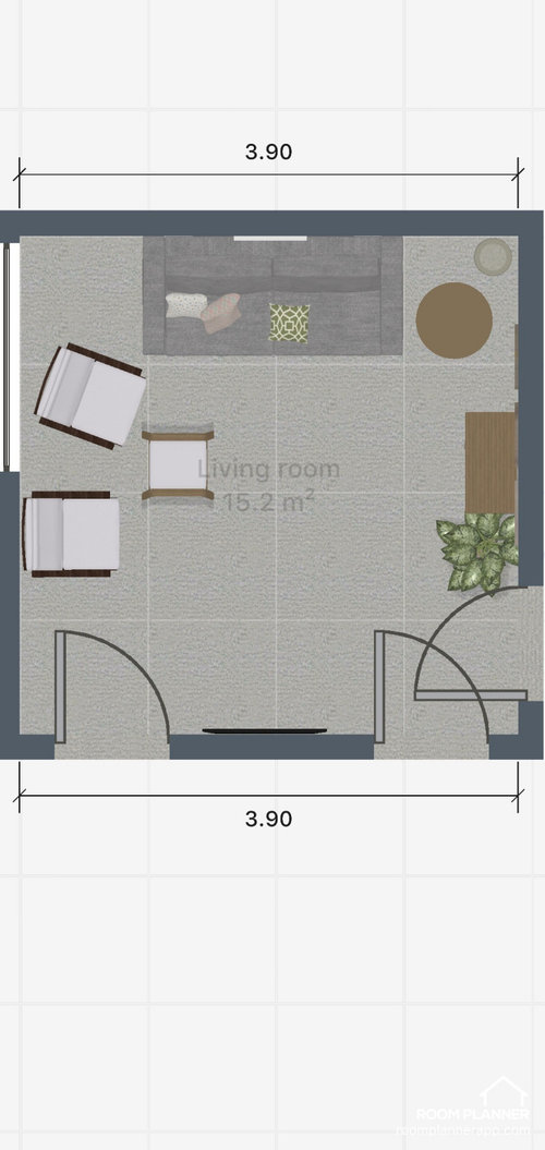square living room Layout | Houzz UK