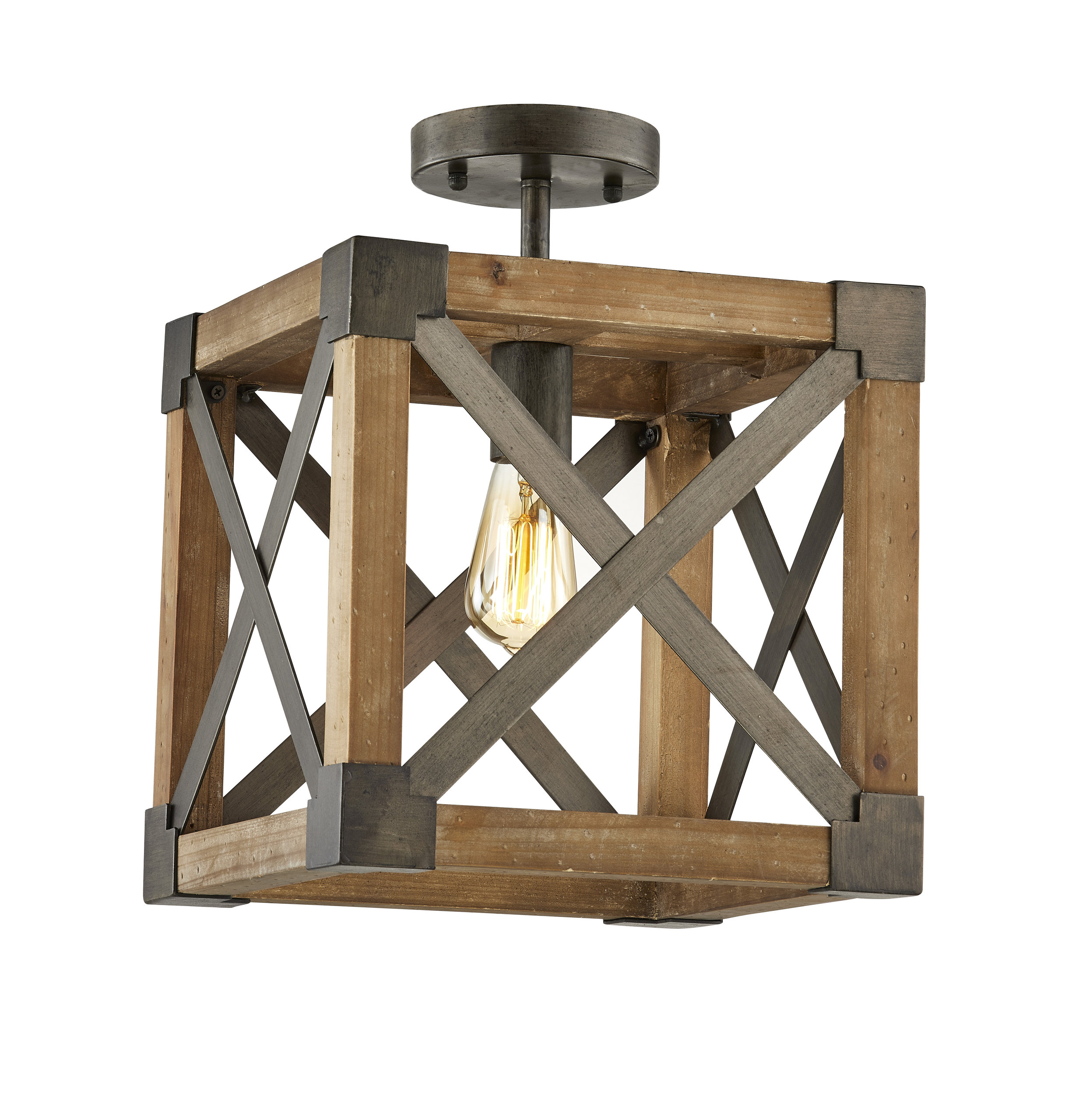 Riggs Semi-Flush/Convertible, W12*D12*H15.5 - Farmhouse - Flush-mount ...
