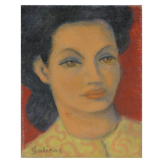 Portrait of Woman, Yellow, 1088, Laurent Marcel Salinas, 6x7 ...