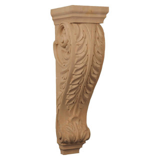 Small Fig Leaf Corbel, Alder, 2 5/8"Wx3 3/4"Dx6 5/8"H, 6-Pack, 7"Wx8 1/ ...