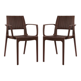 Modern Coffee Astute Dining Set Set of 2, 22.5"Lx25"Wx32.5"H - Tropical ...