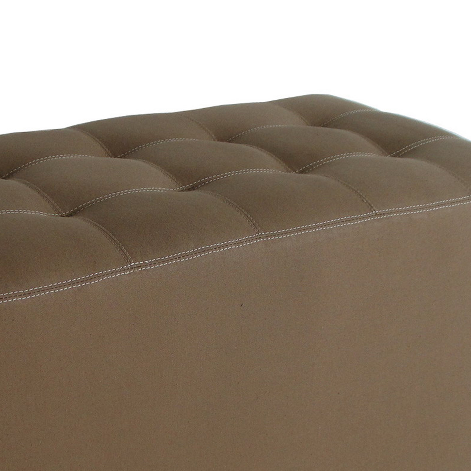 Classic Canvas Upholstered Bench with Button Tufting, Brown ...