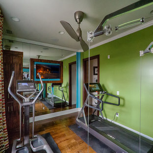 75 Beautiful Green Home Gym With Green Walls Pictures & Ideas | Houzz