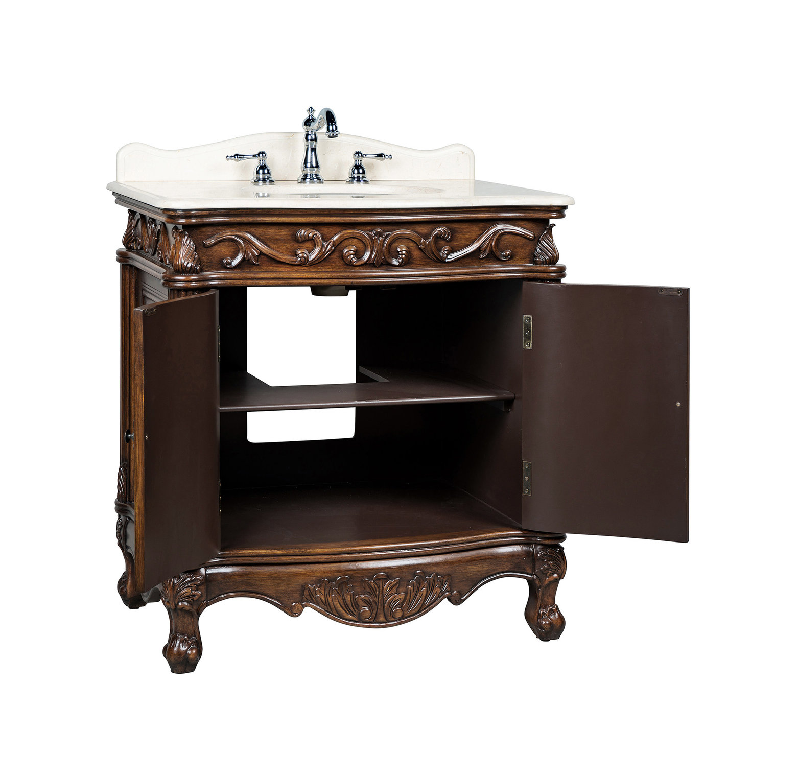 32" Fiesta Colonial Small Bathroom Sink Vanity - Victorian - Bathroom ...