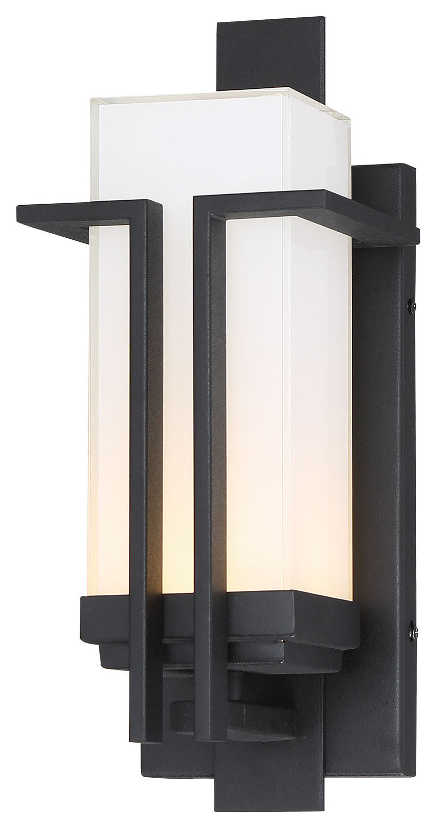 Tish Mills Outdoor LED Wall Mount in Coal & Frosted White Glass ...