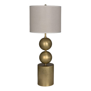 Tulum Table Lamp with Shade, Antique Brass - Contemporary - Table Lamps ...