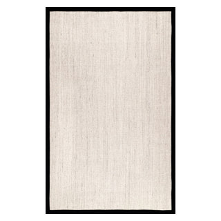 nuLOOM Solid Bordered Bleached Sisal Area Rug, Beige, 5'x8' - Tropical ...