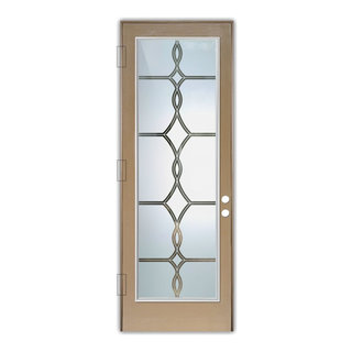 Front Doors - Diamond Beads Frosted Glass Design - 30" x 80 ...