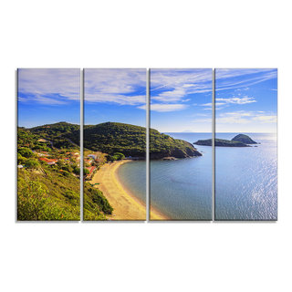 "Innamorata Beach and Gemini Islets" Seashore Wall Art, 48"x28" 4 Panel ...