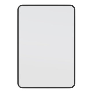 22" W X 32" H Radius Corner Stainless Steel Framed Mirror ...