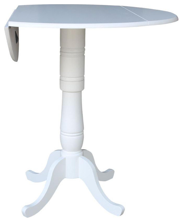 Round dual drop Leaf Pedestal Table - Traditional - Indoor Pub And ...