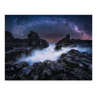 Joshua Zhang 'Bridge Of The Stone Gate' Canvas Art, 19"x14" - Beach ...
