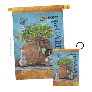Welcome Hope Grows Inspirational Sweet Home Flags Set - Modern - Flags ...