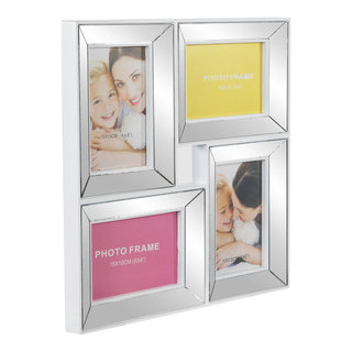 13.75" Trimmed Glass Encased Photo Picture Frame Collage Wall ...