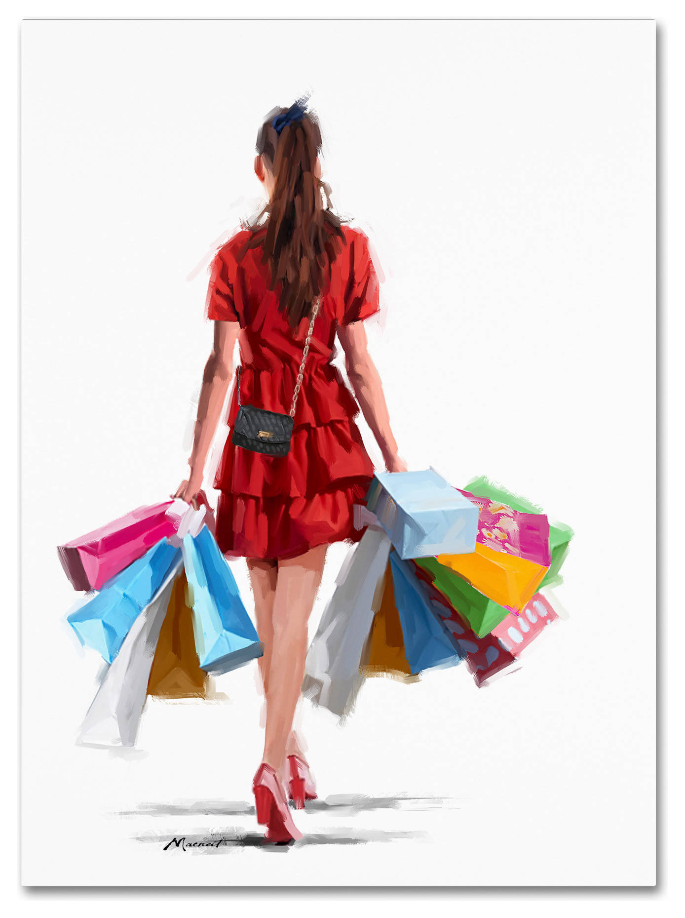 The Macneil Studio 'Girl Shopping' Canvas Art, 47"x35" - Contemporary ...
