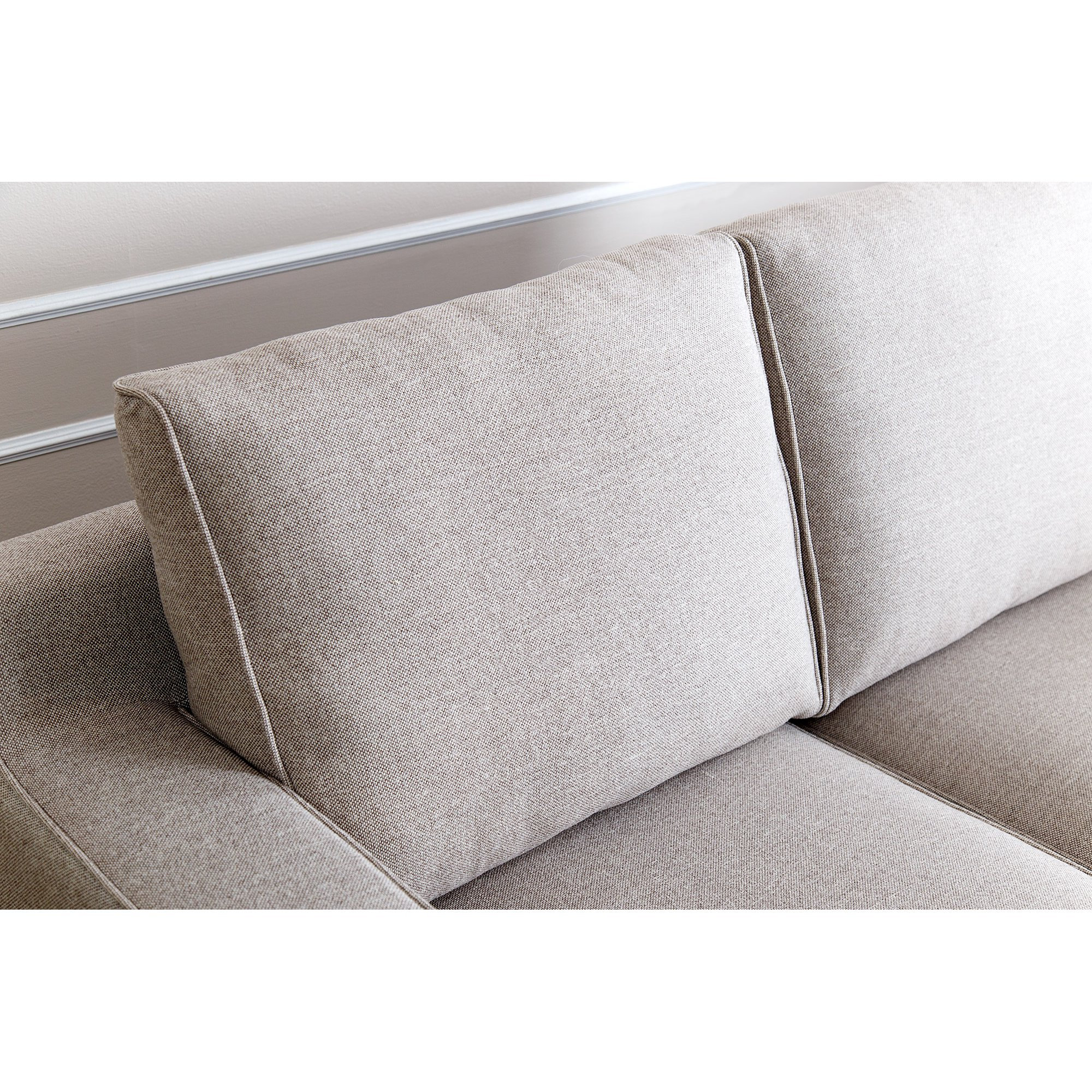 Modern Sectional Sofa, Hardwood Frame & Polyester Seat With Square Arms ...