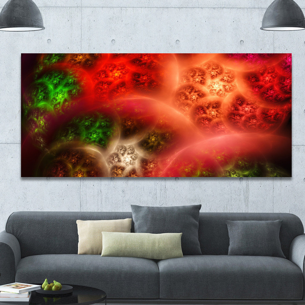 Red Magic Stormy Sky, Abstract Canvas Art Print, 60"x28"x1.5 ...