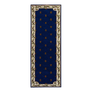 Hand Tufted Wool Area Rug Oriental Blue White, [Runner] 2'8''x10 ...
