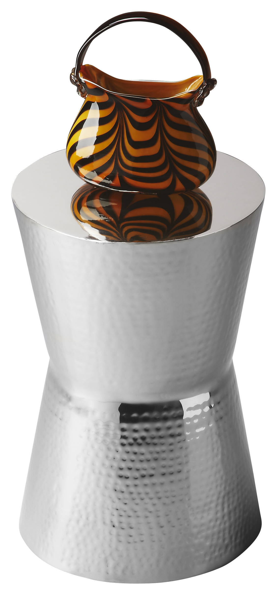 Butler Dimple Silver Metal Accent Table - Contemporary - Side Tables ...