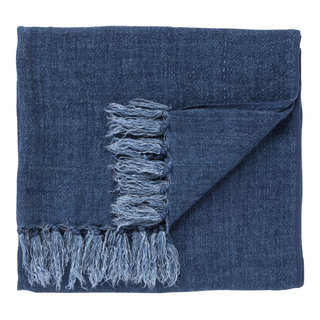 Jaipur Living Lisabet Solid Blue Throw, 51"x67" - Contemporary - Throws ...