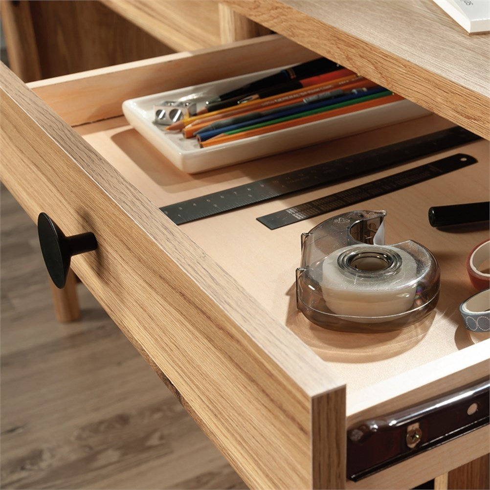Sauder Dover Edge Engineered Wood 2-Drawers Computer Desk in Timber Oak ...