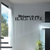 Welcome Beach Vinyl Wall Decal hd128, 8 in. - Contemporary - Wall ...